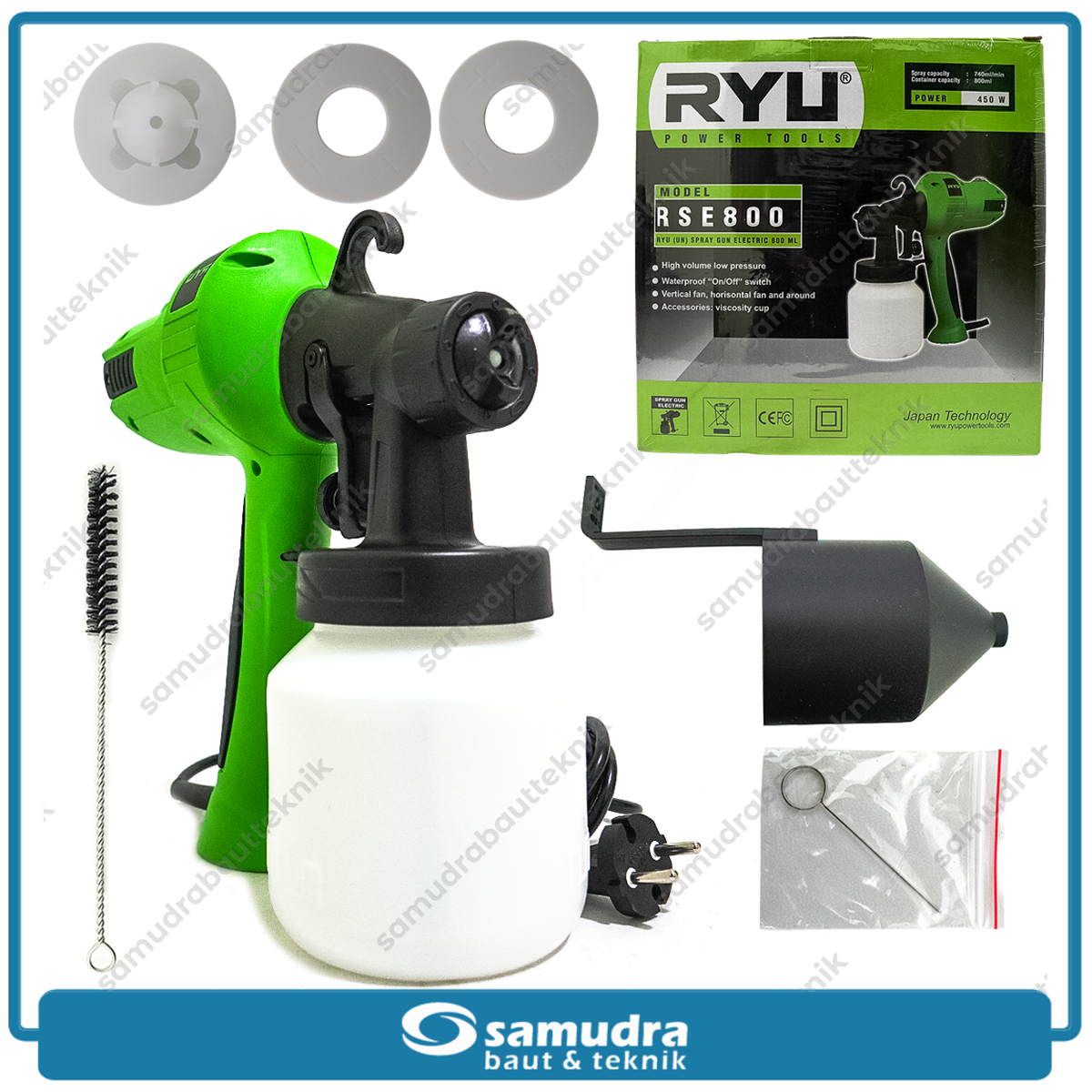 RYU RSE800 Mesin Spray Gun Listrik 450 Watt – samudrabautteknik