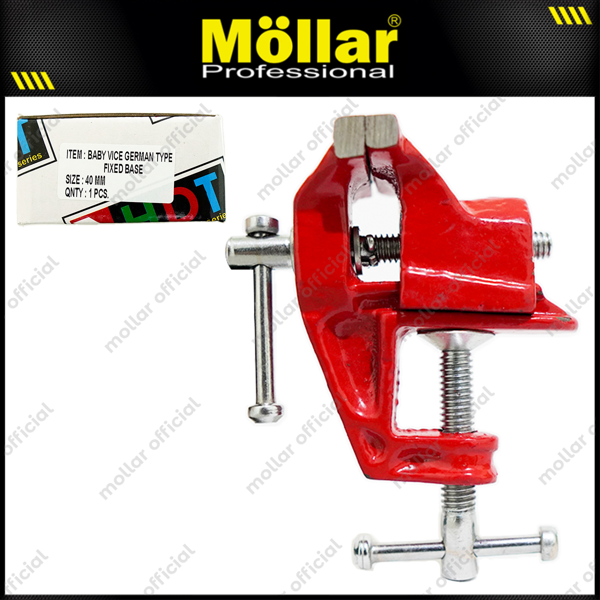 HDT Catok Meja Mini 40 mm / Tanggem Fixed Based Merah – samudrabautteknik