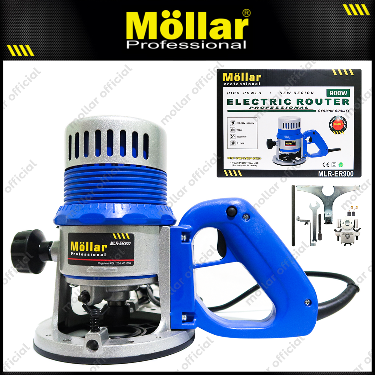 MOLLAR ER900 Mesin Router Listrik 12 mm – samudrabautteknik